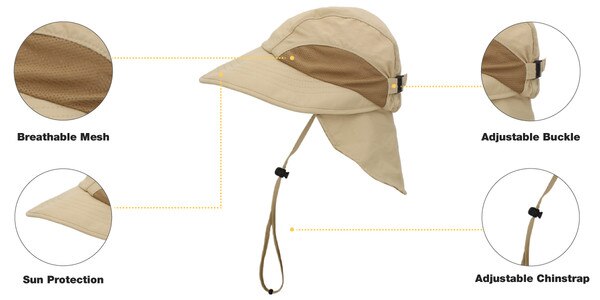 Sun Hat With Neck Flap | KBETHOS