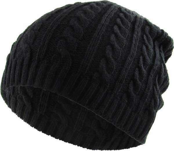 Cuffless Cable Knit Beanie | KBETHOS