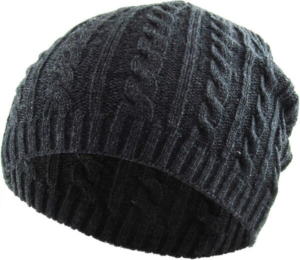 Cuffless Cable Knit Beanie | KBETHOS