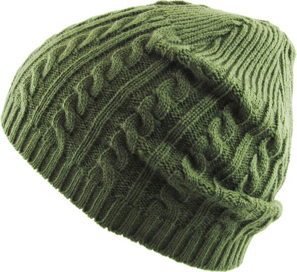 Cuffless Cable Knit Beanie | KBETHOS