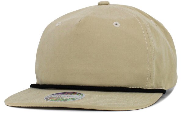 Unconstructed Peached Cotton/Poly Blend 5 Panel Rope Snapback