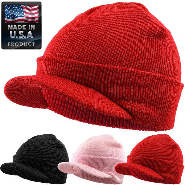 Solid Visor Beanie - Made in USA